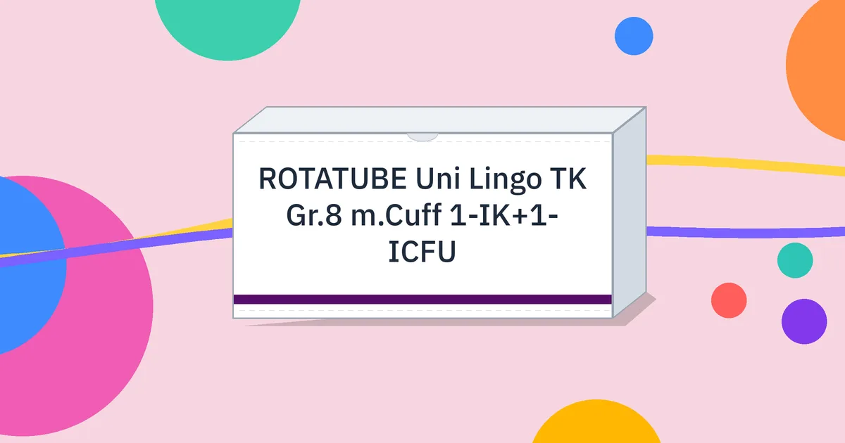 Symbolbild: Packung mit der Aufschrift ROTATUBE Uni Lingo TK Gr.8 m.Cuff 1-IK+1-ICFU (PZN 20925361) – Verfügbarkeit und Bezug in Apotheken in Frankfurt am Main