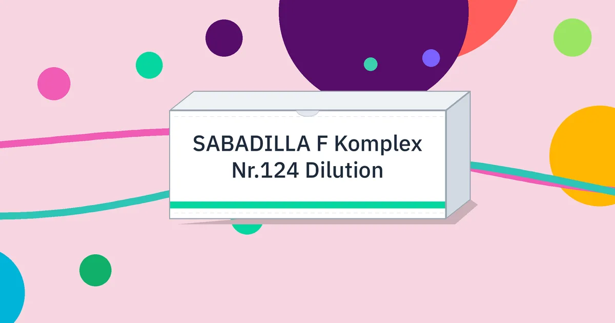 Symbolbild: Packung mit der Aufschrift SABADILLA F Komplex Nr.124 Dilution (PZN 04484650) – Verfügbarkeit und Bezug in Apotheken in Frankfurt am Main