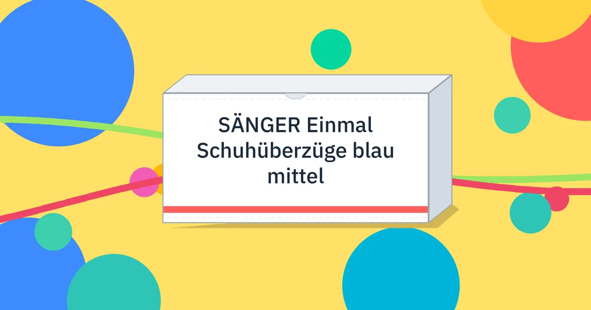 Symbolbild: Packung mit der Aufschrift SÄNGER Einmal Schuhüberzüge blau mittel (PZN 00773995) – Verfügbarkeit und Bezug in Apotheken in Frankfurt am Main