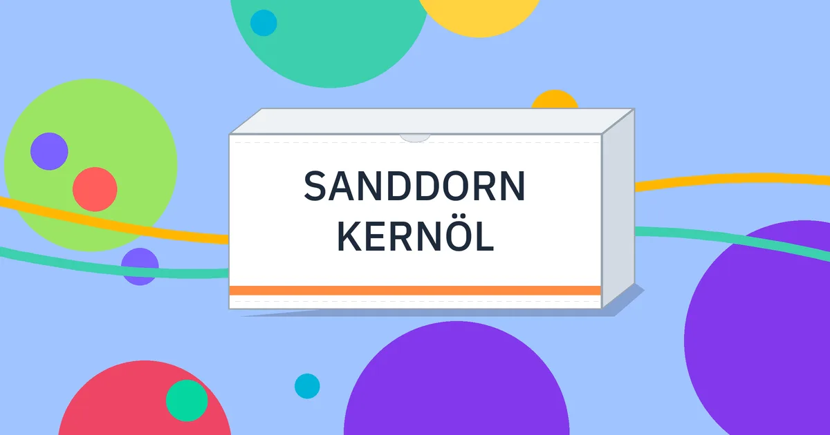 Symbolbild: Packung mit der Aufschrift SANDDORN KERNÖL (PZN 02421088) – Verfügbarkeit und Bezug in Apotheken in Frankfurt am Main