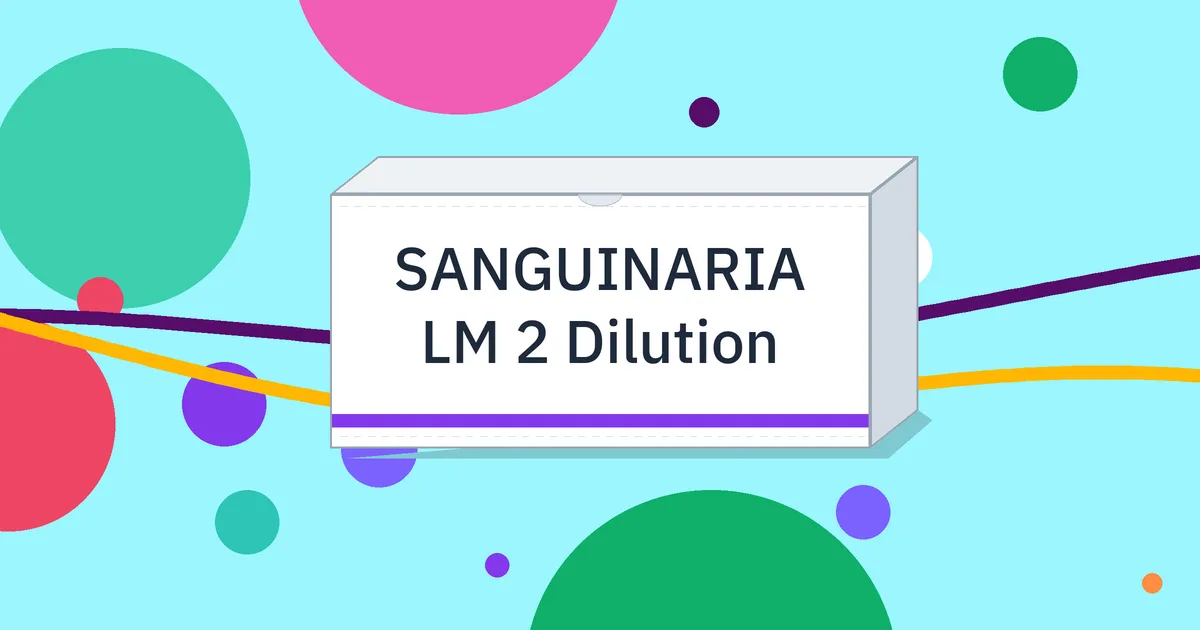 Symbolbild: Packung mit der Aufschrift SANGUINARIA LM 2 Dilution (PZN 13180765) – Verfügbarkeit und Bezug in Apotheken in Frankfurt am Main