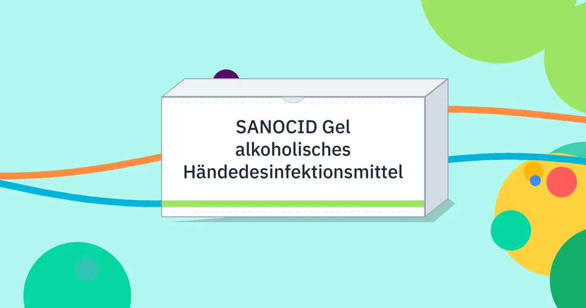 Symbolbild: Packung mit der Aufschrift SANOCID Gel alkoholisches Händedesinfektionsmittel (PZN 09096496) – Verfügbarkeit und Bezug in Apotheken in Frankfurt am Main
