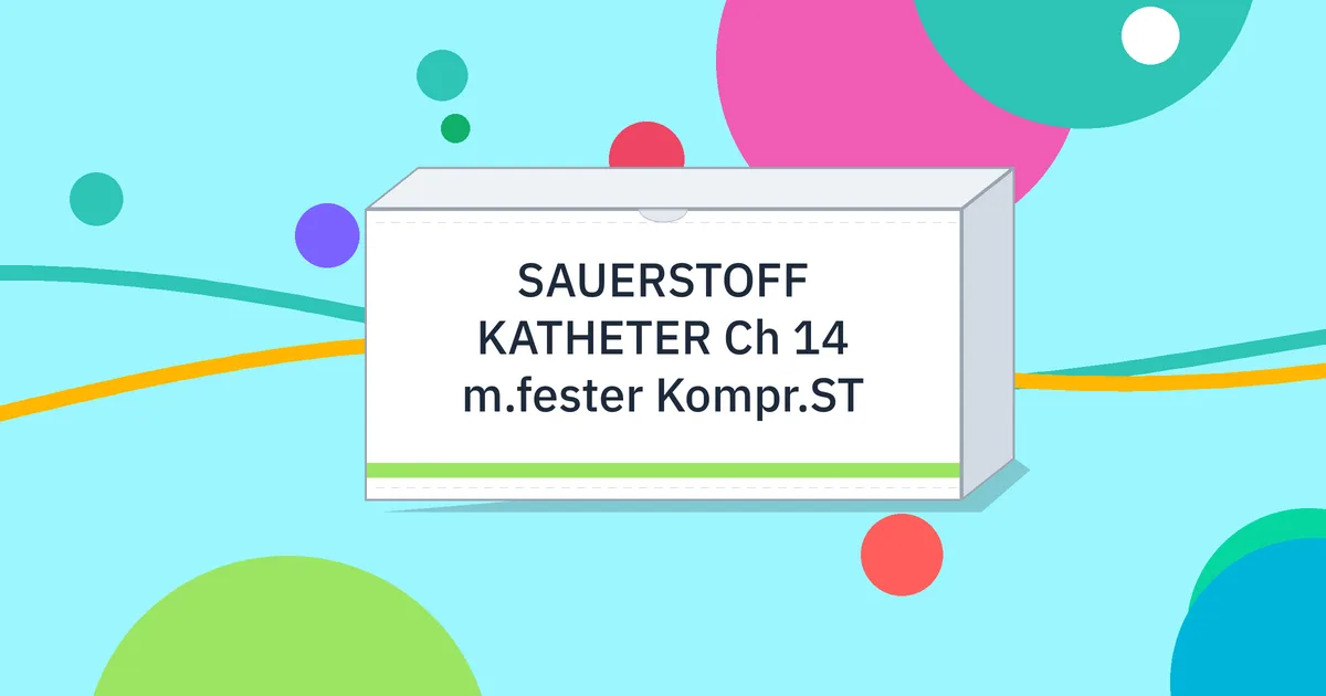 Symbolbild: Packung mit der Aufschrift SAUERSTOFF KATHETER Ch 14 m.fester Kompr.ST (PZN 07487241) – Verfügbarkeit und Bezug in Apotheken in Frankfurt am Main