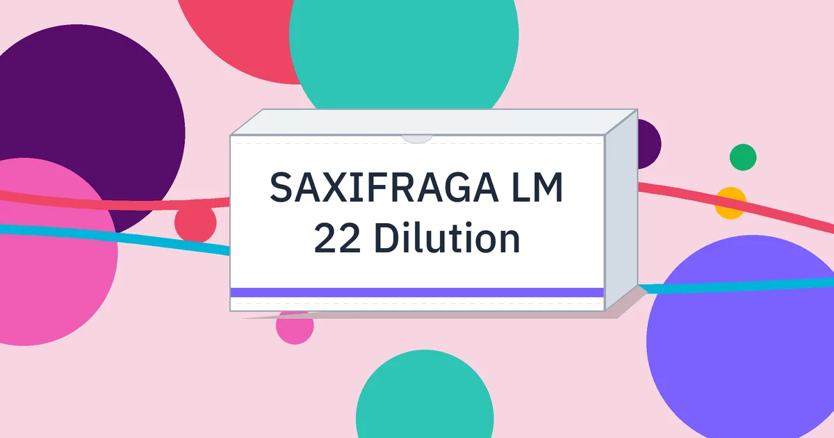 Symbolbild: Packung mit der Aufschrift SAXIFRAGA LM 22 Dilution (PZN 13688535) – Verfügbarkeit und Bezug in Apotheken in Frankfurt am Main
