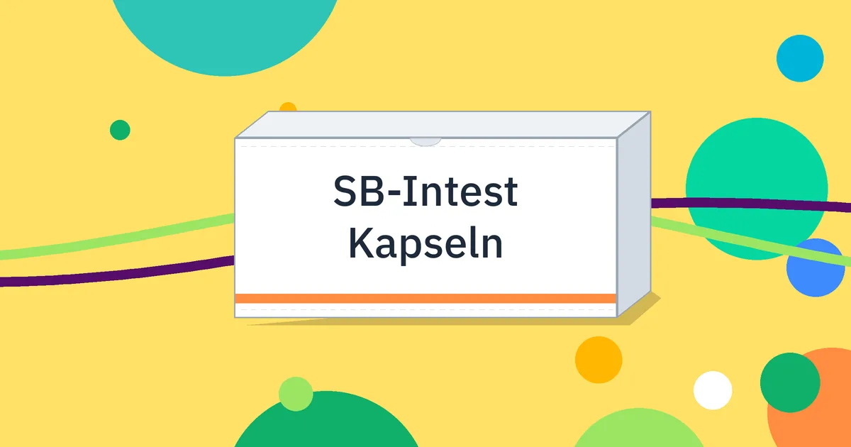 Symbolbild: Packung mit der Aufschrift SB-Intest Kapseln (PZN 20539451) – Verfügbarkeit und Bezug in Apotheken in Frankfurt am Main