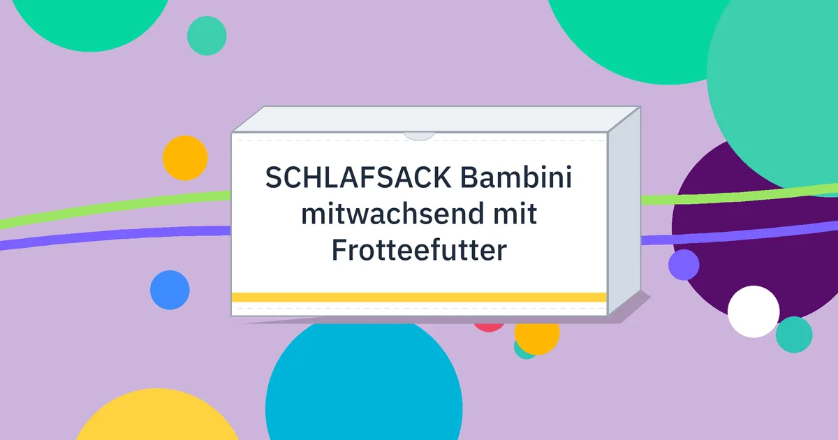 Symbolbild: Packung mit der Aufschrift SCHLAFSACK Bambini mitwachsend mit Frotteefutter (PZN 04113965) – Verfügbarkeit und Bezug in Apotheken in Frankfurt am Main