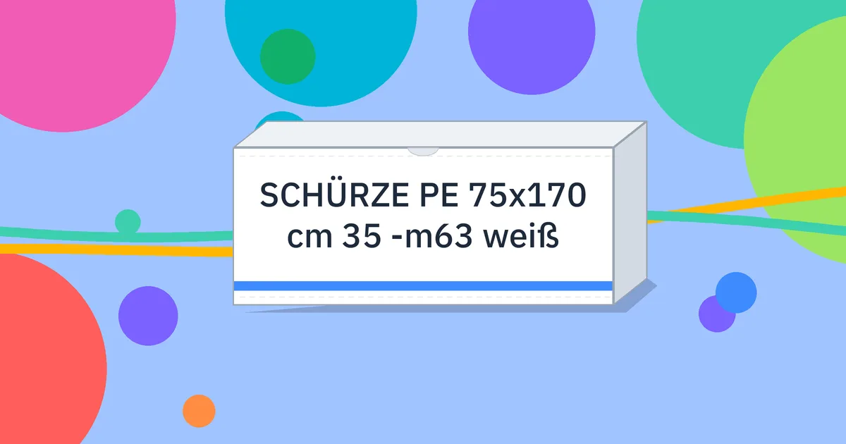 Symbolbild: Packung mit der Aufschrift SCHÜRZE PE 75x170 cm 35 -m63 weiß (PZN 07600631) – Verfügbarkeit und Bezug in Apotheken in Frankfurt am Main