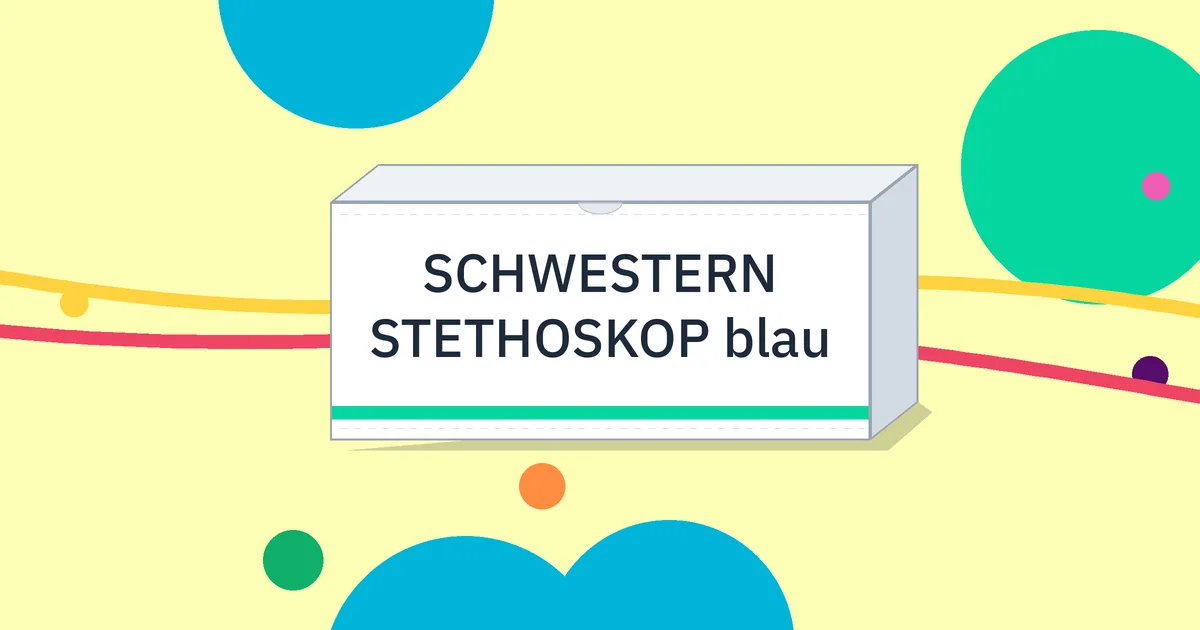 Symbolbild: Packung mit der Aufschrift SCHWESTERN STETHOSKOP blau (PZN 00920309) – Verfügbarkeit und Bezug in Apotheken in Frankfurt am Main