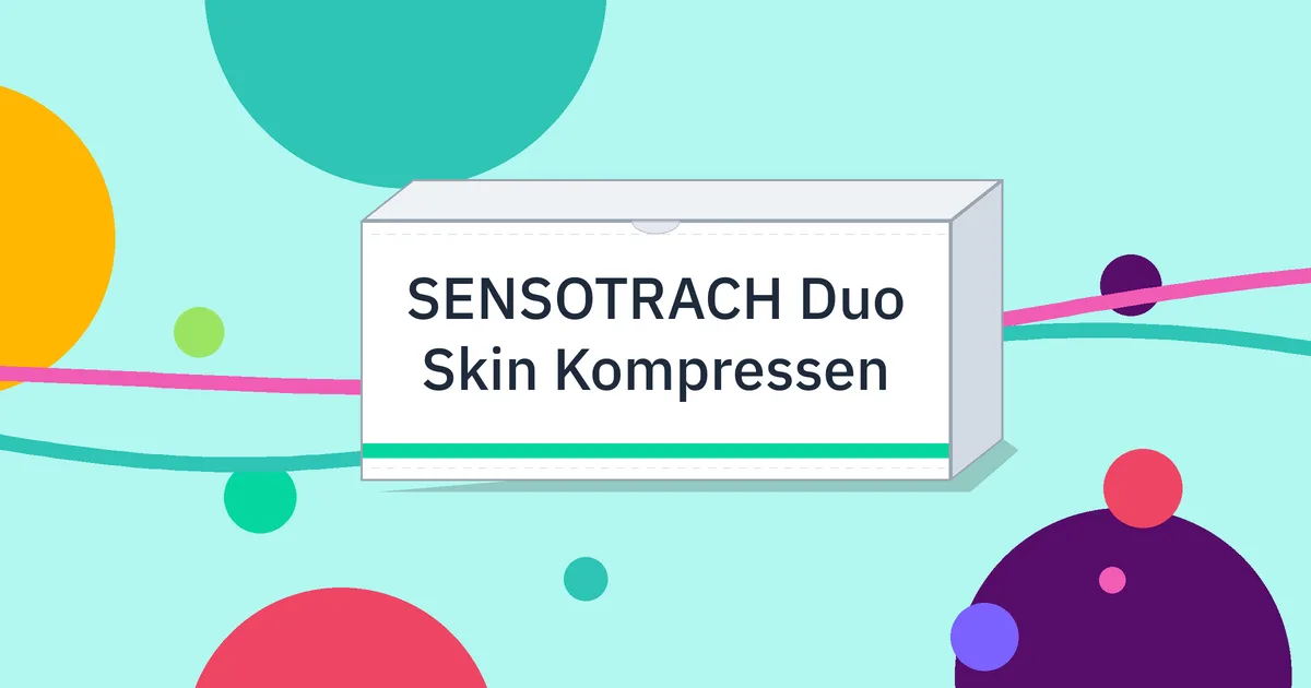 Symbolbild: Packung mit der Aufschrift SENSOTRACH Duo Skin Kompressen (PZN 11074510) – Verfügbarkeit und Bezug in Apotheken in Frankfurt am Main