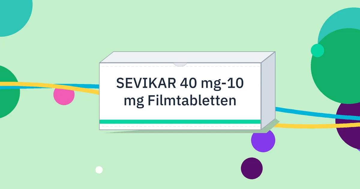 Symbolbild: Packung mit der Aufschrift SEVIKAR 40 mg-10 mg Filmtabletten (PZN 06115371) – Verfügbarkeit und Bezug in Apotheken in Frankfurt am Main
