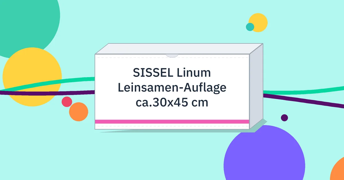 Symbolbild: Packung mit der Aufschrift SISSEL Linum Leinsamen-Auflage ca.30x45 cm (PZN 04355504) – Verfügbarkeit und Bezug in Apotheken in Frankfurt am Main