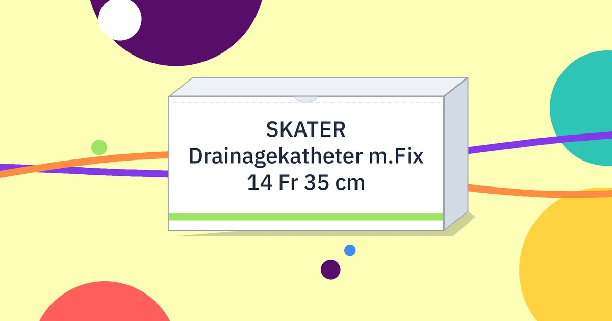 Symbolbild: Packung mit der Aufschrift SKATER Drainagekatheter m.Fix 14 Fr 35 cm (PZN 06769687) – Verfügbarkeit und Bezug in Apotheken in Frankfurt am Main