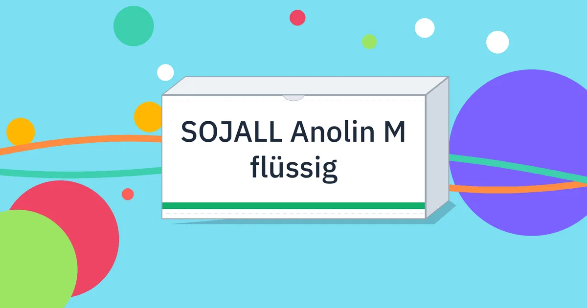 Symbolbild: Packung mit der Aufschrift SOJALL Anolin M flüssig (PZN 00797406) – Verfügbarkeit und Bezug in Apotheken in Frankfurt am Main