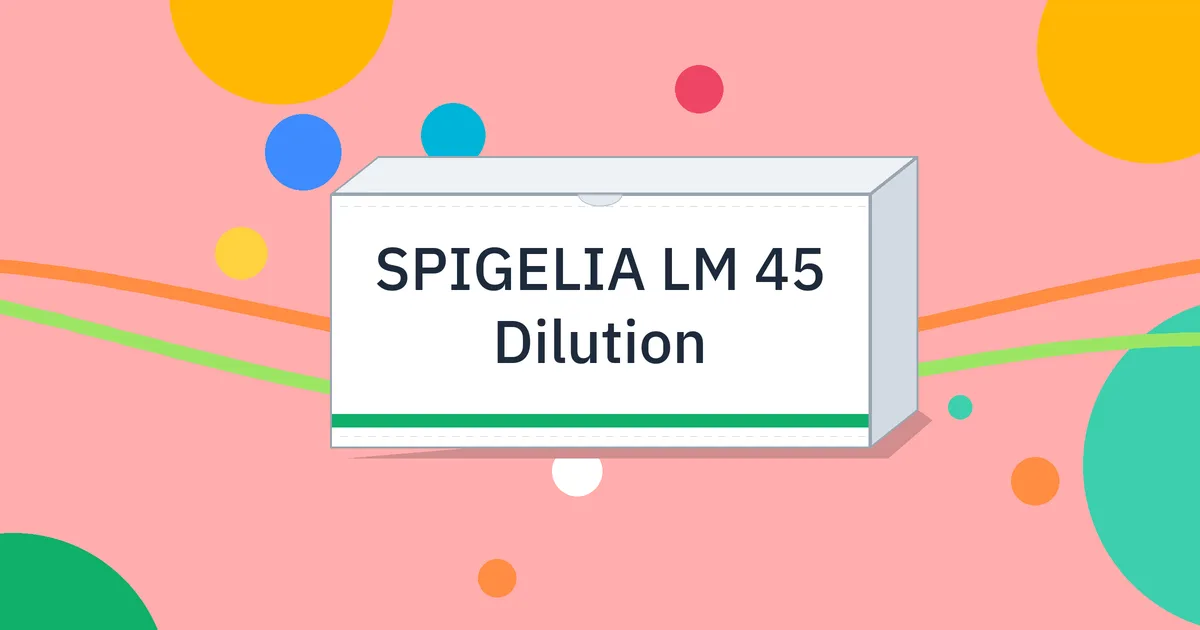 Symbolbild: Packung mit der Aufschrift SPIGELIA LM 45 Dilution (PZN 13195353) – Verfügbarkeit und Bezug in Apotheken in Frankfurt am Main