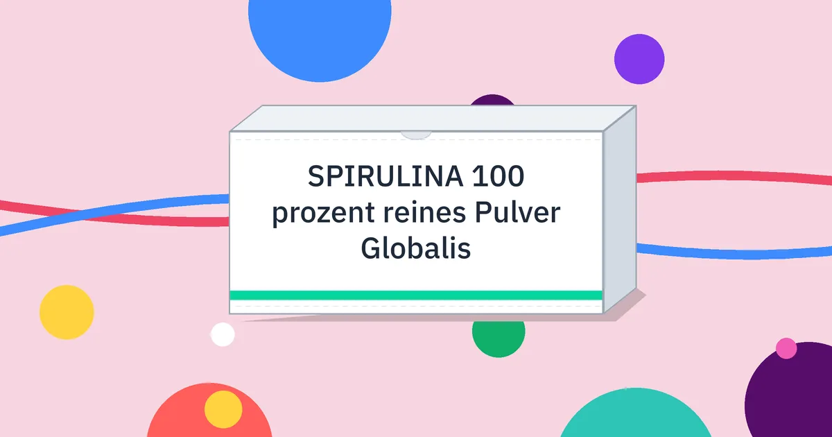 Symbolbild: Packung mit der Aufschrift SPIRULINA 100 prozent reines Pulver Globalis (PZN 07028450) – Verfügbarkeit und Bezug in Apotheken in Frankfurt am Main