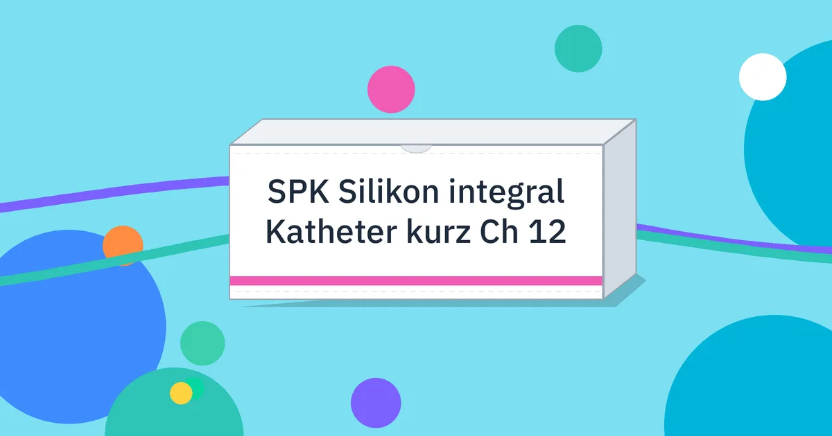 Symbolbild: Packung mit der Aufschrift SPK Silikon integral Katheter kurz Ch 12 (PZN 13163318) – Verfügbarkeit und Bezug in Apotheken in Frankfurt am Main