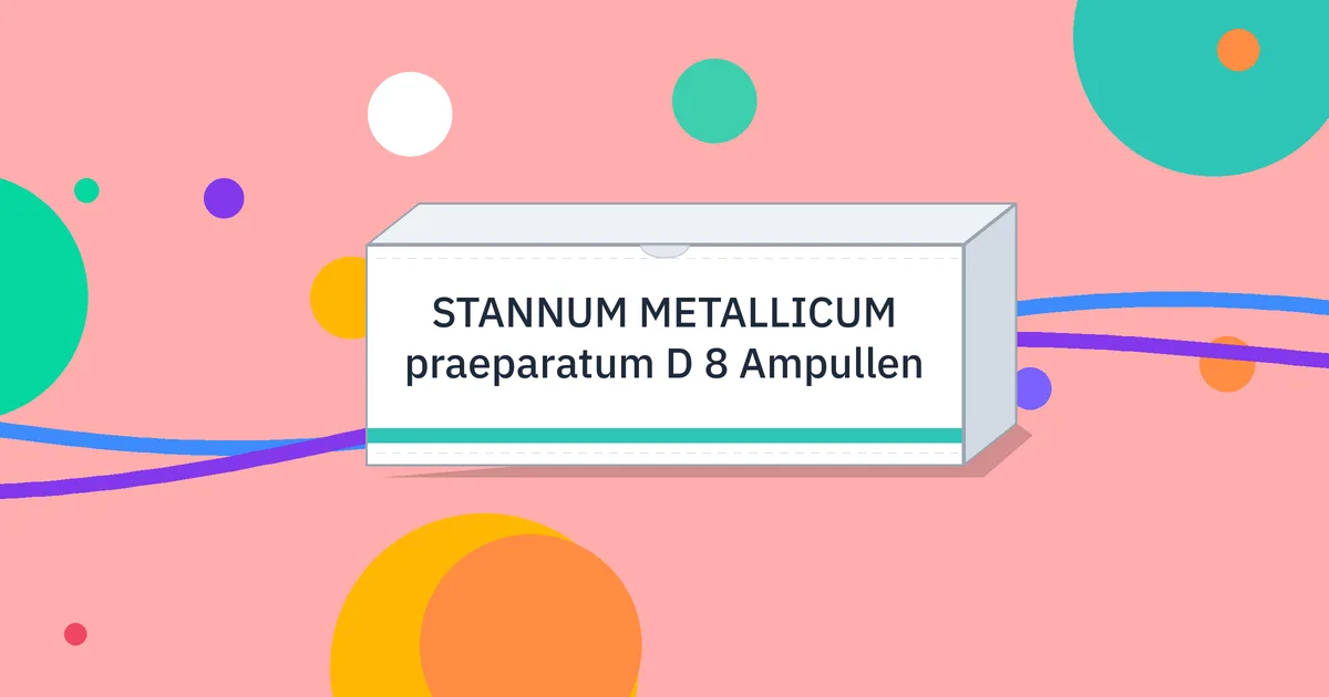 Symbolbild: Packung mit der Aufschrift STANNUM METALLICUM praeparatum D 8 Ampullen (PZN 01626457) – Verfügbarkeit und Bezug in Apotheken in Frankfurt am Main