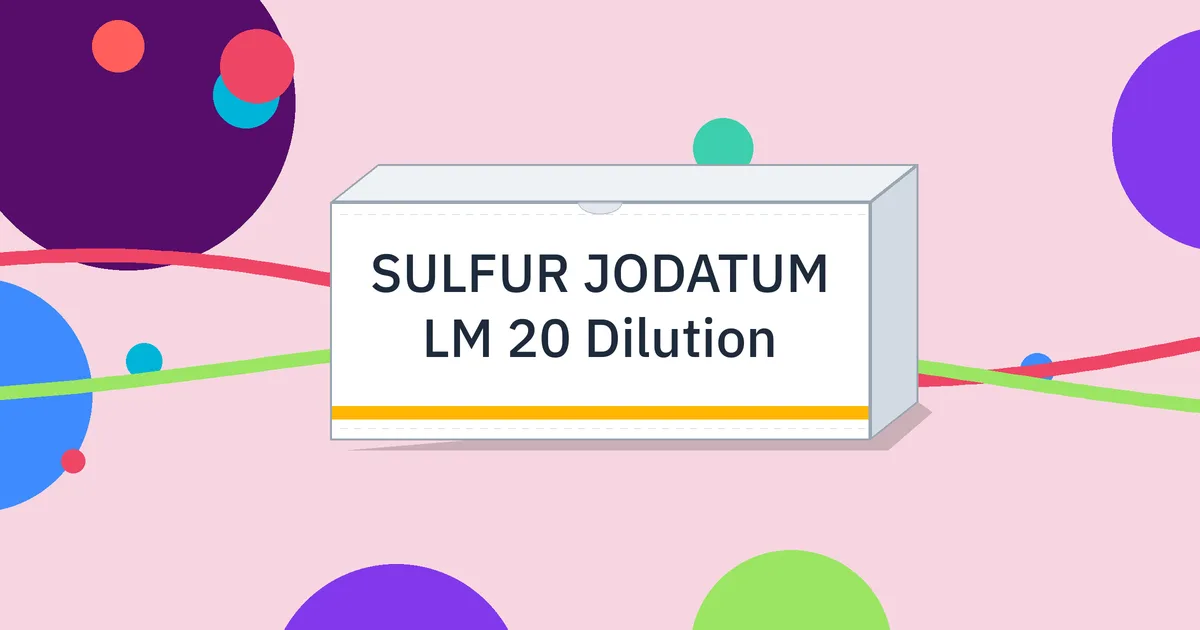 Symbolbild: Packung mit der Aufschrift SULFUR JODATUM LM 20 Dilution (PZN 13210408) – Verfügbarkeit und Bezug in Apotheken in Frankfurt am Main