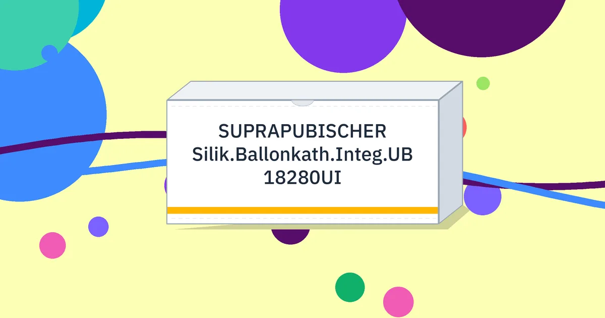 Symbolbild: Packung mit der Aufschrift SUPRAPUBISCHER Silik.Ballonkath.Integ.UB 18280UI (PZN 07652869) – Verfügbarkeit und Bezug in Apotheken in Frankfurt am Main