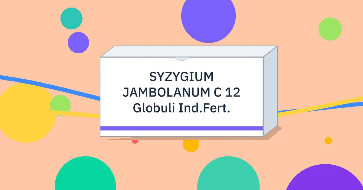 Symbolbild: Packung mit der Aufschrift SYZYGIUM JAMBOLANUM C 12 Globuli Ind.Fert. (PZN 17690115) – Verfügbarkeit und Bezug in Apotheken in Frankfurt am Main