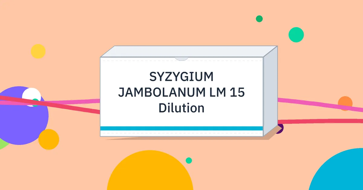 Symbolbild: Packung mit der Aufschrift SYZYGIUM JAMBOLANUM LM 15 Dilution (PZN 13212206) – Verfügbarkeit und Bezug in Apotheken in Frankfurt am Main
