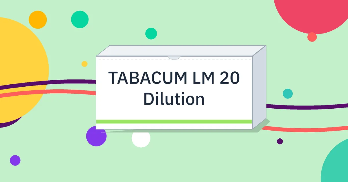 Symbolbild: Packung mit der Aufschrift TABACUM LM 20 Dilution (PZN 13212672) – Verfügbarkeit und Bezug in Apotheken in Frankfurt am Main