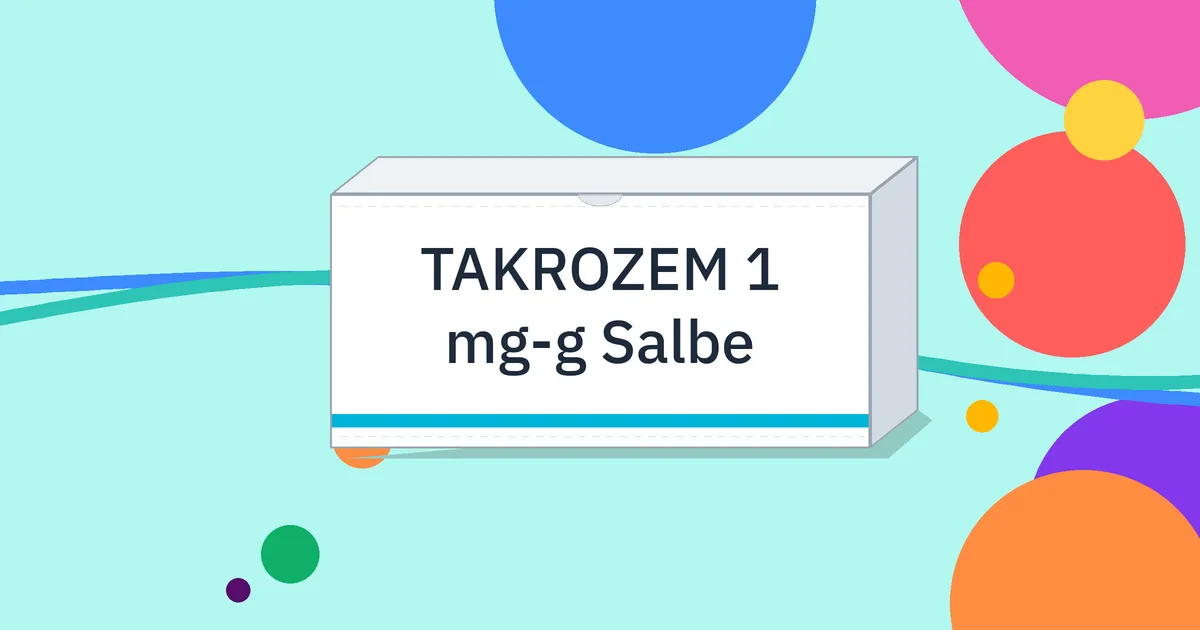 Symbolbild: Packung mit der Aufschrift TAKROZEM 1 mg-g Salbe (PZN 14063286) – Verfügbarkeit und Bezug in Apotheken in Frankfurt am Main