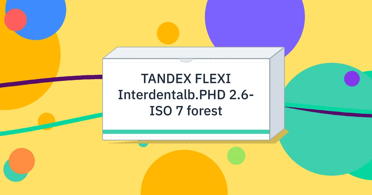 Symbolbild: Packung mit der Aufschrift TANDEX FLEXI Interdentalb.PHD 2.6-ISO 7 forest (PZN 16500070) – Verfügbarkeit und Bezug in Apotheken in Frankfurt am Main