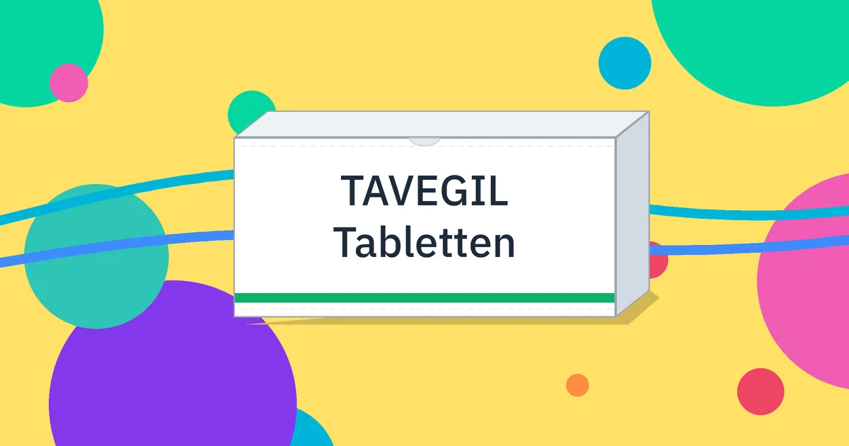 Symbolbild: Packung mit der Aufschrift TAVEGIL Tabletten (PZN 03257662) – Verfügbarkeit und Bezug in Apotheken in Frankfurt am Main