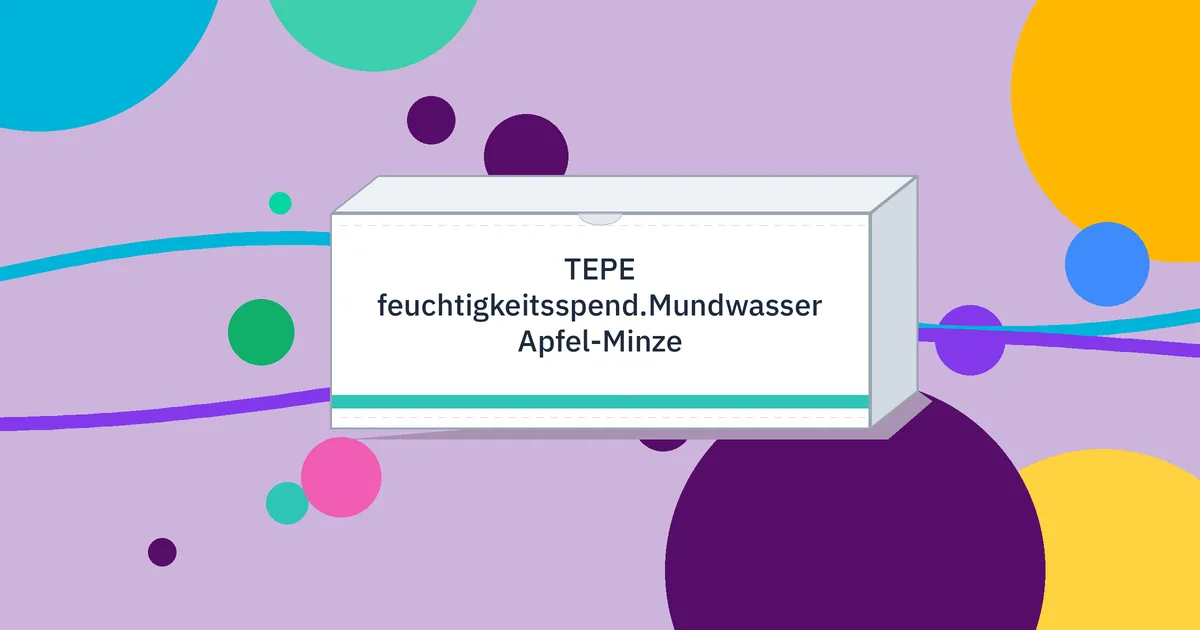 Symbolbild: Packung mit der Aufschrift TEPE feuchtigkeitsspend.Mundwasser Apfel-Minze (PZN 18802817) – Verfügbarkeit und Bezug in Apotheken in Frankfurt am Main