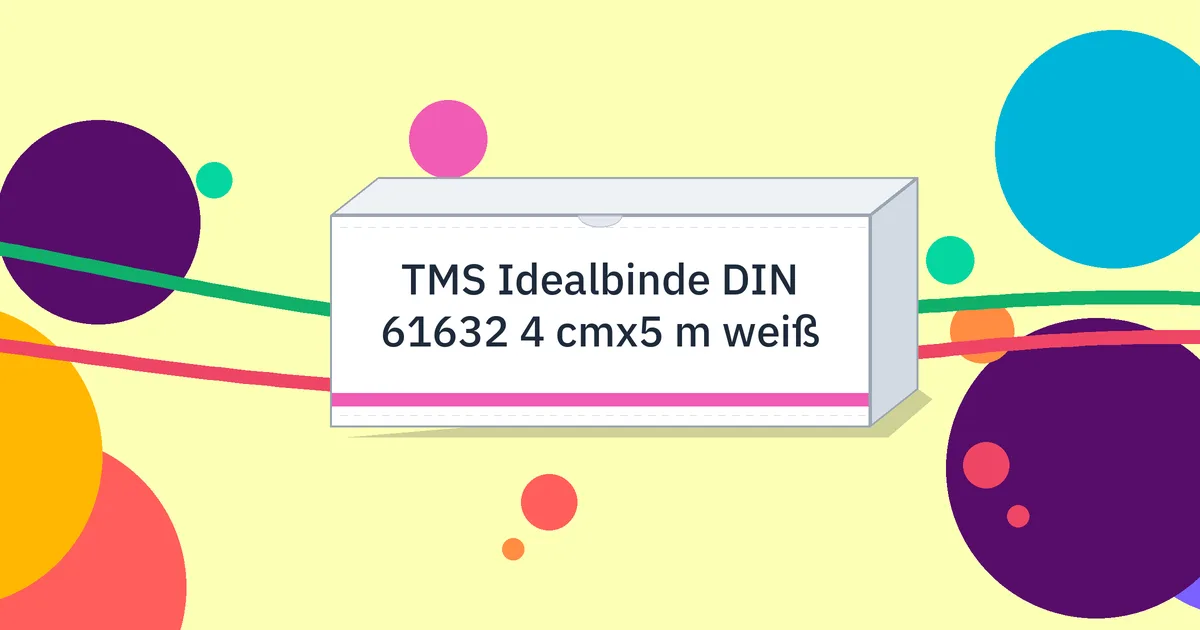 Symbolbild: Packung mit der Aufschrift TMS Idealbinde DIN 61632 4 cmx5 m weiß (PZN 18317016) – Verfügbarkeit und Bezug in Apotheken in Frankfurt am Main