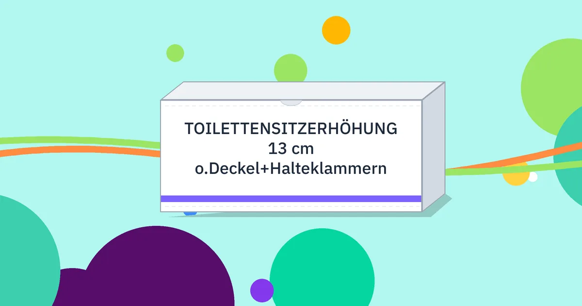 Symbolbild: Packung mit der Aufschrift TOILETTENSITZERHÖHUNG 13 cm o.Deckel+Halteklammern (PZN 03901867) – Verfügbarkeit und Bezug in Apotheken in Frankfurt am Main