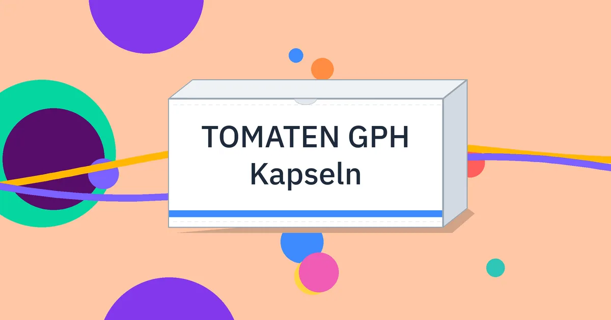 Symbolbild: Packung mit der Aufschrift TOMATEN GPH Kapseln (PZN 02885971) – Verfügbarkeit und Bezug in Apotheken in Frankfurt am Main
