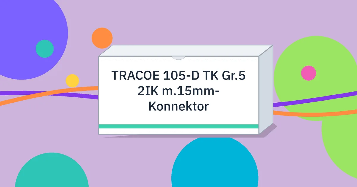 Symbolbild: Packung mit der Aufschrift TRACOE 105-D TK Gr.5 2IK m.15mm-Konnektor (PZN 02359171) – Verfügbarkeit und Bezug in Apotheken in Frankfurt am Main