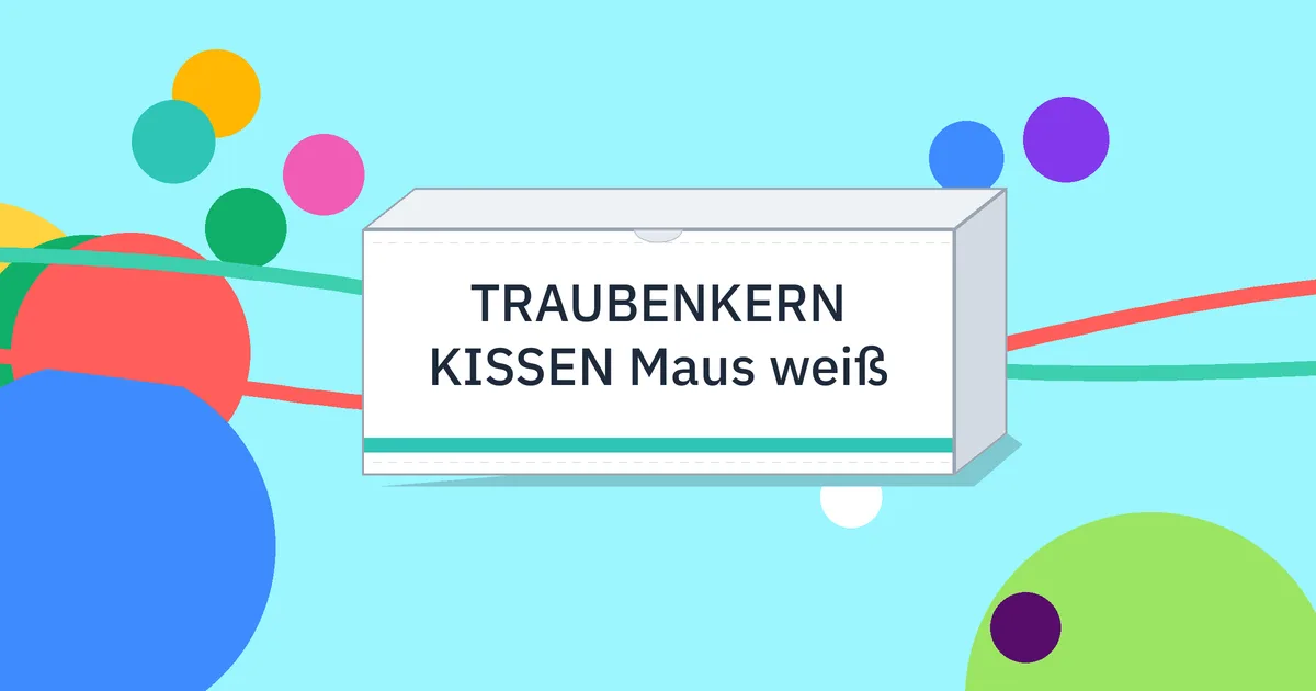 Symbolbild: Packung mit der Aufschrift TRAUBENKERN KISSEN Maus weiß (PZN 16511530) – Verfügbarkeit und Bezug in Apotheken in Frankfurt am Main