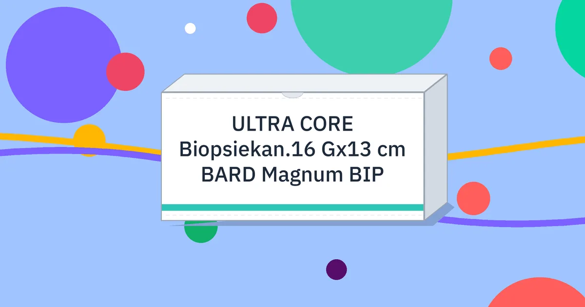 Symbolbild: Packung mit der Aufschrift ULTRA CORE Biopsiekan.16 Gx13 cm BARD Magnum BIP (PZN 04507167) – Verfügbarkeit und Bezug in Apotheken in Frankfurt am Main