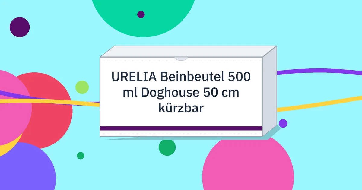 Symbolbild: Packung mit der Aufschrift URELIA Beinbeutel 500 ml Doghouse 50 cm kürzbar (PZN 18438760) – Verfügbarkeit und Bezug in Apotheken in Frankfurt am Main