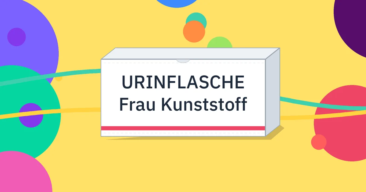 Symbolbild: Packung mit der Aufschrift URINFLASCHE Frau Kunststoff (PZN 10075737) – Verfügbarkeit und Bezug in Apotheken in Frankfurt am Main