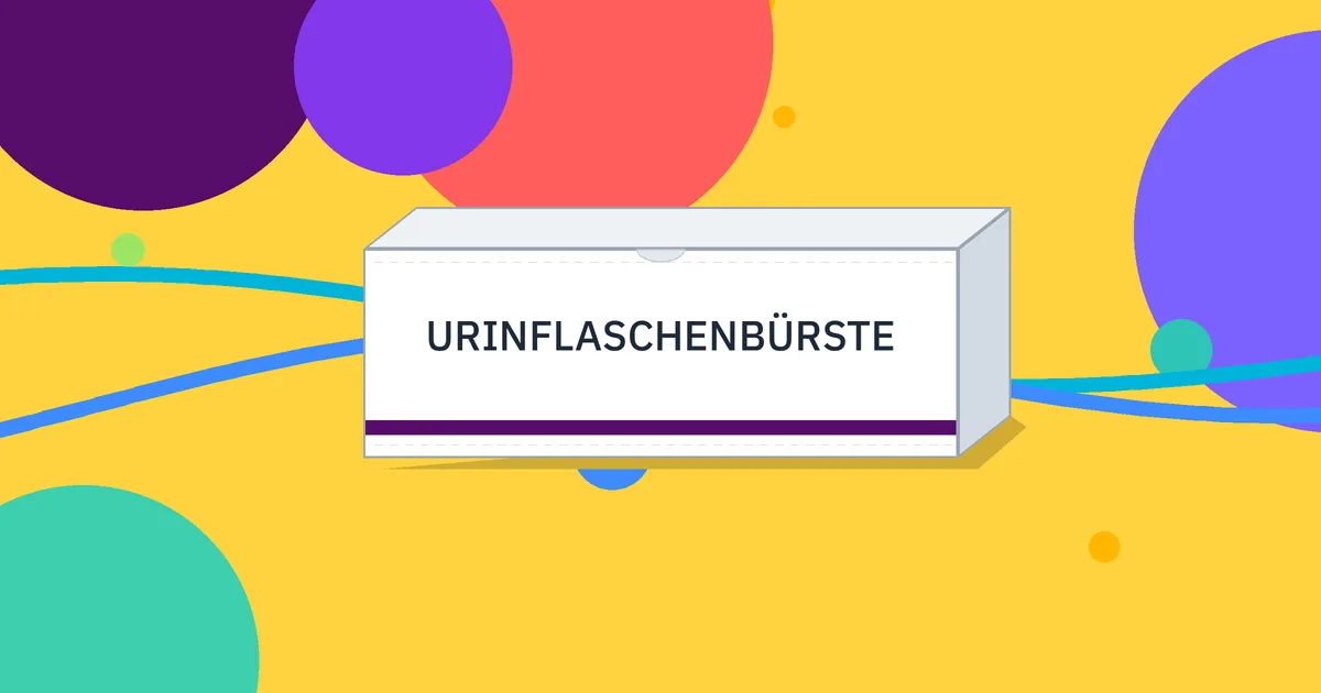 Symbolbild: Packung mit der Aufschrift URINFLASCHENBÜRSTE (PZN 11350306) – Verfügbarkeit und Bezug in Apotheken in Frankfurt am Main