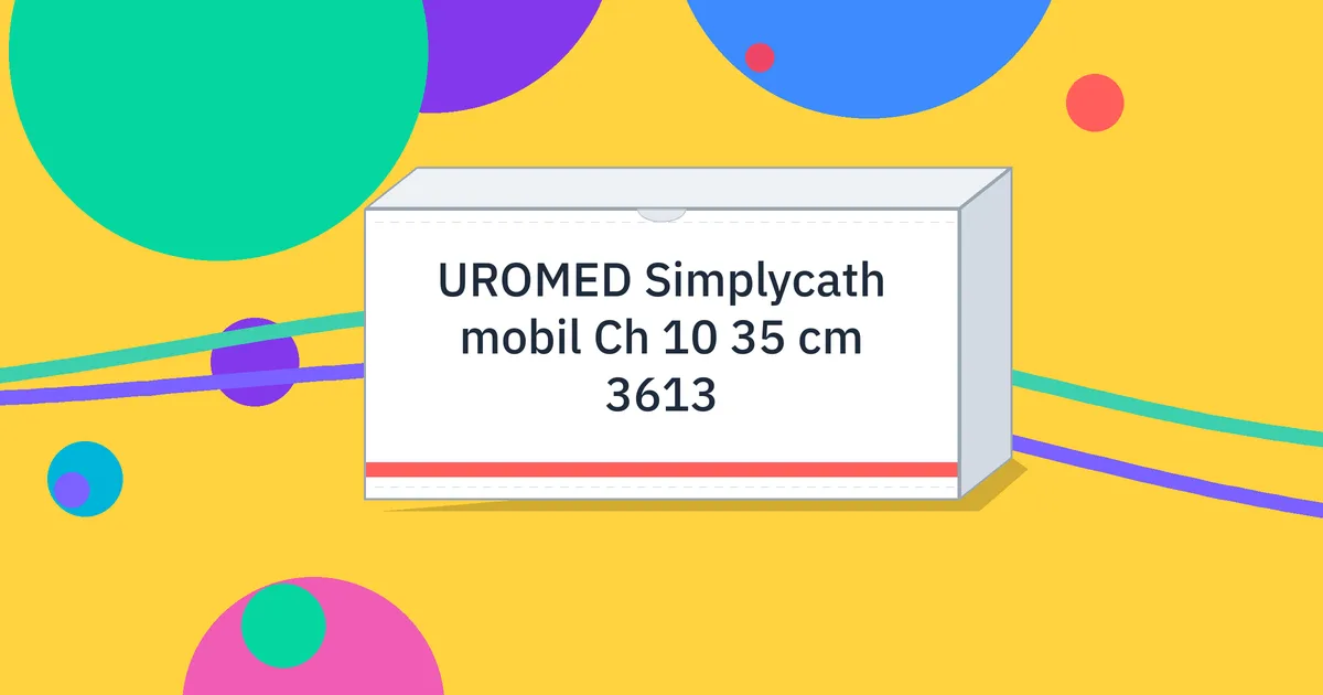 Symbolbild: Packung mit der Aufschrift UROMED Simplycath mobil Ch 10 35 cm 3613 (PZN 15784786) – Verfügbarkeit und Bezug in Apotheken in Frankfurt am Main