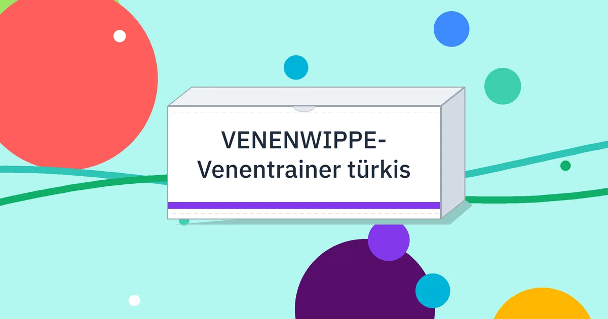 Symbolbild: Packung mit der Aufschrift VENENWIPPE-Venentrainer türkis (PZN 11868960) – Verfügbarkeit und Bezug in Apotheken in Frankfurt am Main