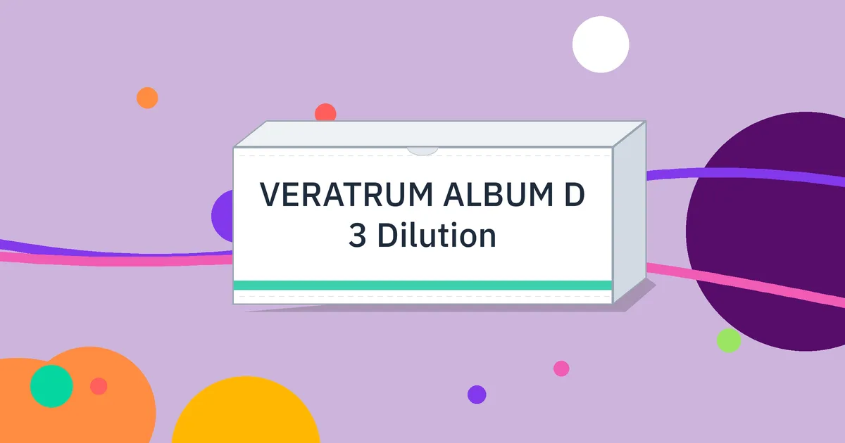 Symbolbild: Packung mit der Aufschrift VERATRUM ALBUM D 3 Dilution (PZN 01573548) – Verfügbarkeit und Bezug in Apotheken in Frankfurt am Main