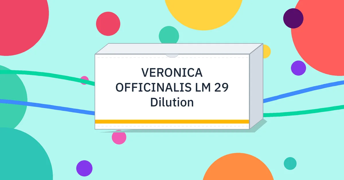 Symbolbild: Packung mit der Aufschrift VERONICA OFFICINALIS LM 29 Dilution (PZN 13270362) – Verfügbarkeit und Bezug in Apotheken in Frankfurt am Main