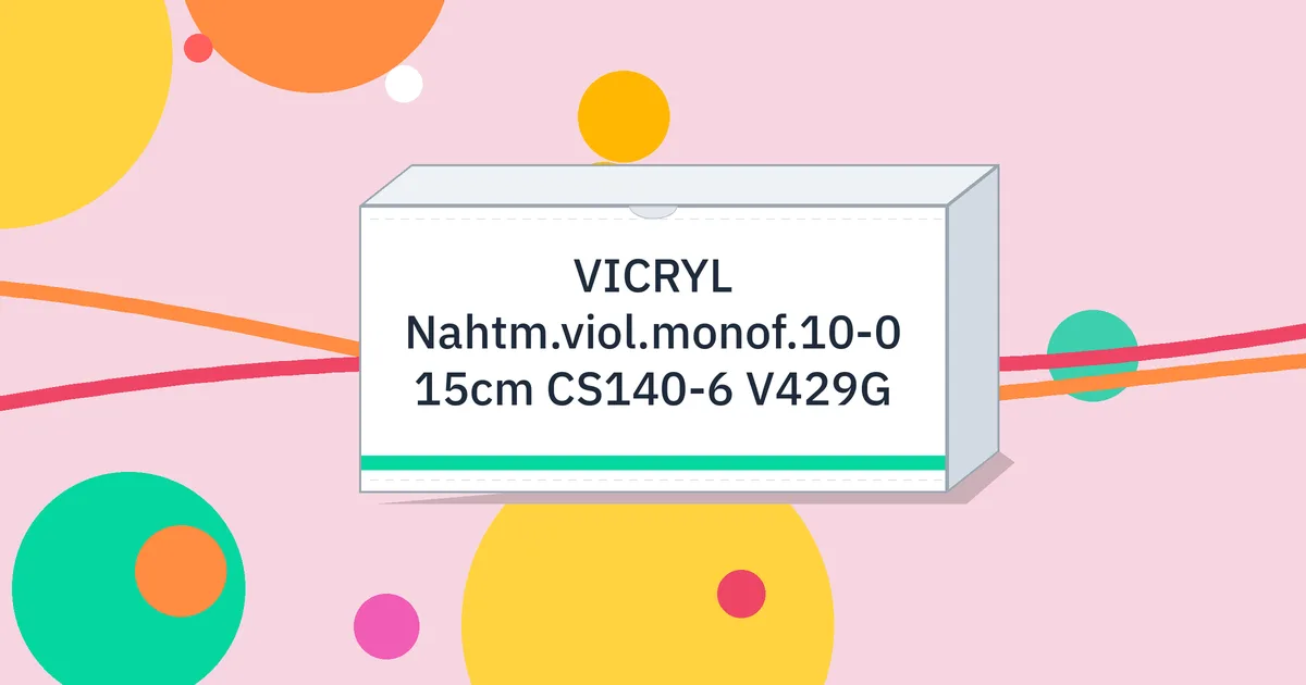 Symbolbild: Packung mit der Aufschrift VICRYL Nahtm.viol.monof.10-0 15cm CS140-6 V429G (PZN 19884378) – Verfügbarkeit und Bezug in Apotheken in Frankfurt am Main