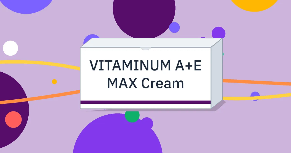 Symbolbild: Packung mit der Aufschrift VITAMINUM A+E MAX Cream (PZN 19162194) – Verfügbarkeit und Bezug in Apotheken in Frankfurt am Main