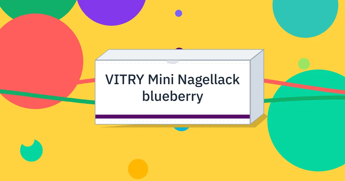 Symbolbild: Packung mit der Aufschrift VITRY Mini Nagellack blueberry (PZN 11142826) – Verfügbarkeit und Bezug in Apotheken in Frankfurt am Main