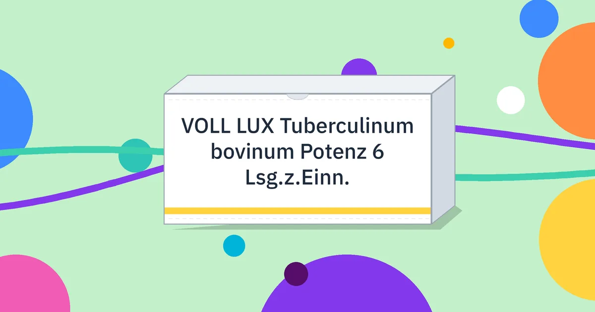 Symbolbild: Packung mit der Aufschrift VOLL LUX Tuberculinum bovinum Potenz 6 Lsg.z.Einn. (PZN 12391052) – Verfügbarkeit und Bezug in Apotheken in Frankfurt am Main