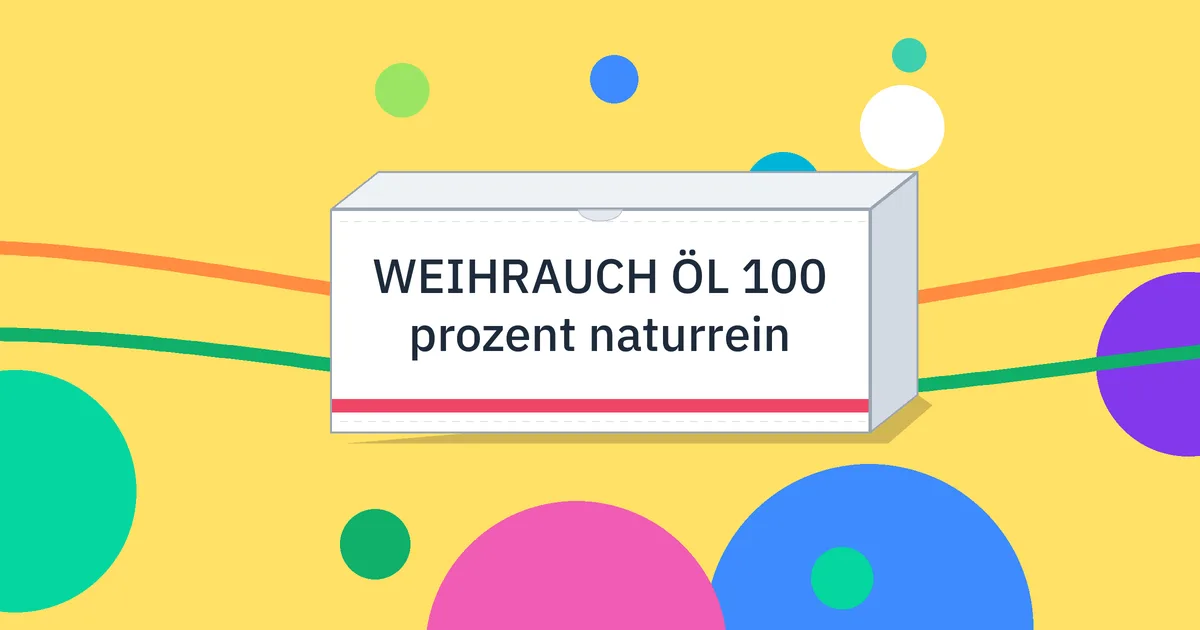 Symbolbild: Packung mit der Aufschrift WEIHRAUCH ÖL 100 prozent naturrein (PZN 14263938) – Verfügbarkeit und Bezug in Apotheken in Frankfurt am Main