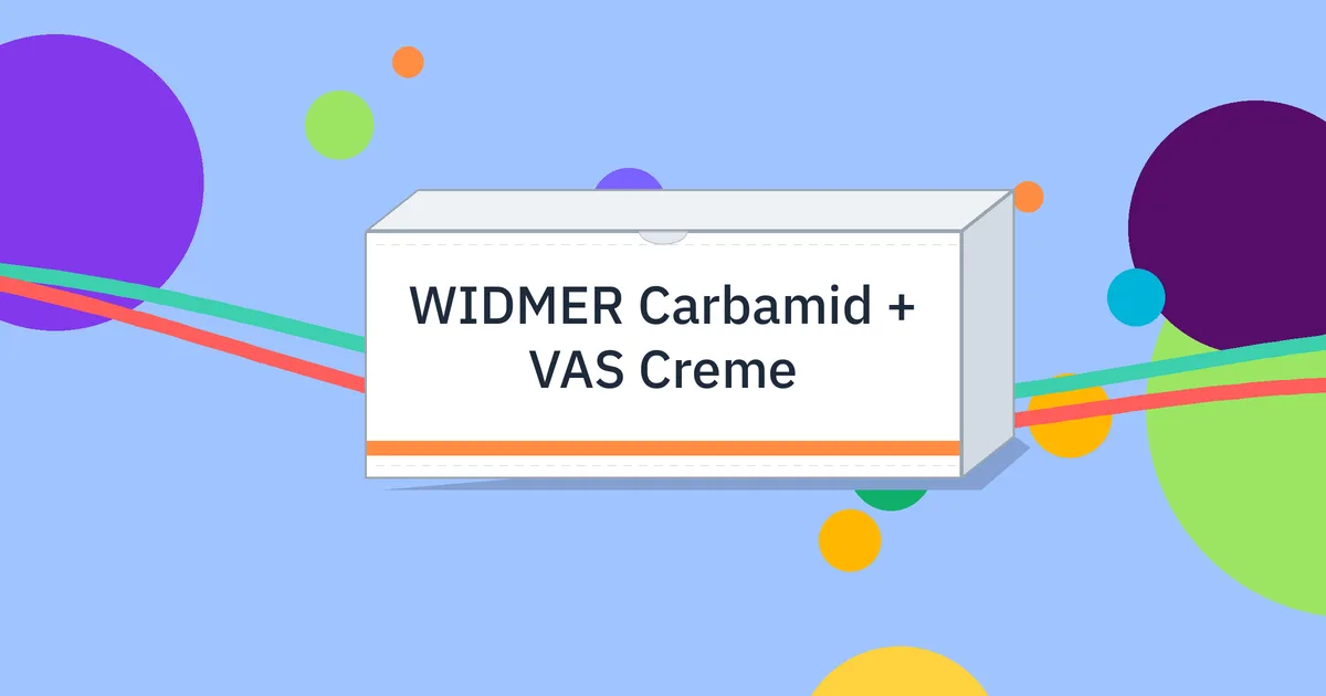 Symbolbild: Packung mit der Aufschrift WIDMER Carbamid + VAS Creme (PZN 03350433) – Verfügbarkeit und Bezug in Apotheken in Frankfurt am Main