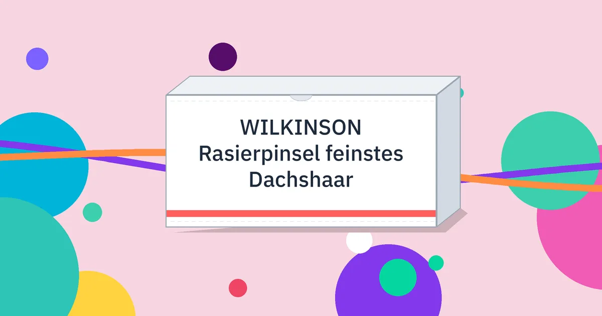 Symbolbild: Packung mit der Aufschrift WILKINSON Rasierpinsel feinstes Dachshaar (PZN 01670027) – Verfügbarkeit und Bezug in Apotheken in Frankfurt am Main